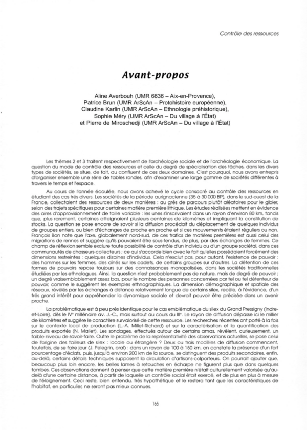 (PDF) Contrôle des ressources. Avant-propos