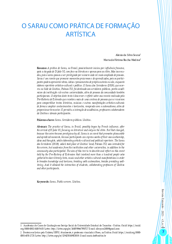 (PDF) O Sarau Como Prática De Formação Artística