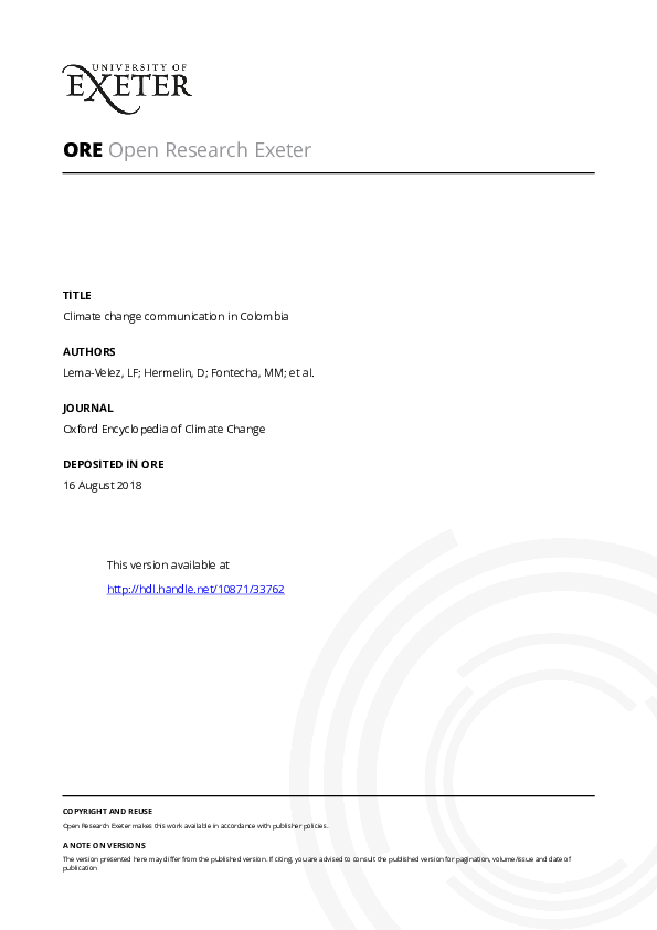 (PDF) Climate Change Communication in Peru
