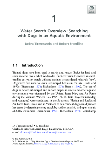(PDF) Water Search Overview: Searching with Dogs in an Aquatic Environment