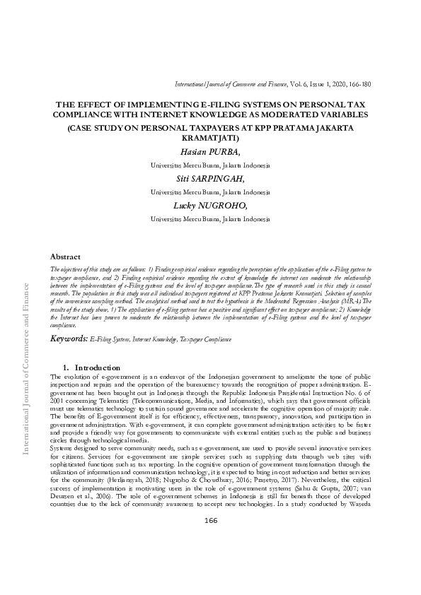 (PDF) The Effect Of Implementing E-Filing Systems On Personal Tax ...