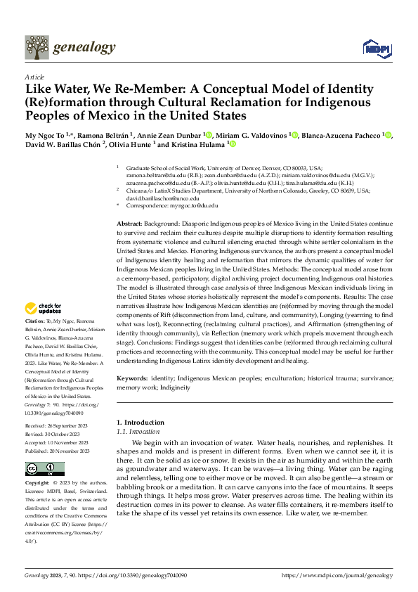 (PDF) Like Water, We Re-Member: A Conceptual Model of Identity (Re ...