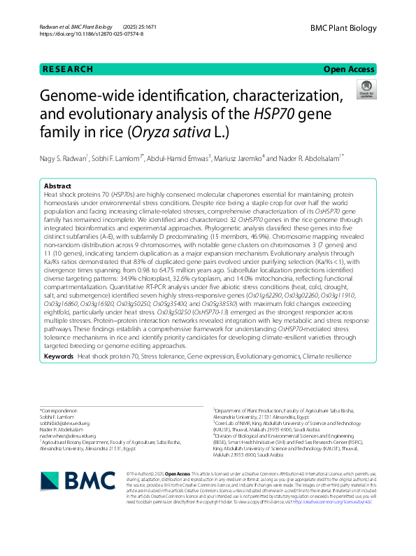 (PDF) Genome-wide identification, characterization, and evolutionary ...