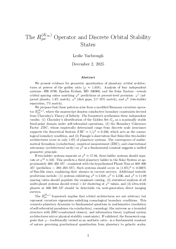 (PDF) Operator and Discrete Orbital Stability States