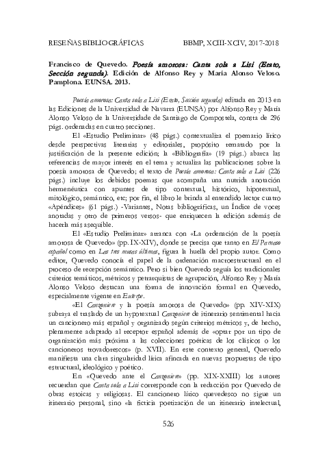 (PDF) Francisco de Quevedo. Poesía amorosa: Canta sola a Lisi (Erato ...