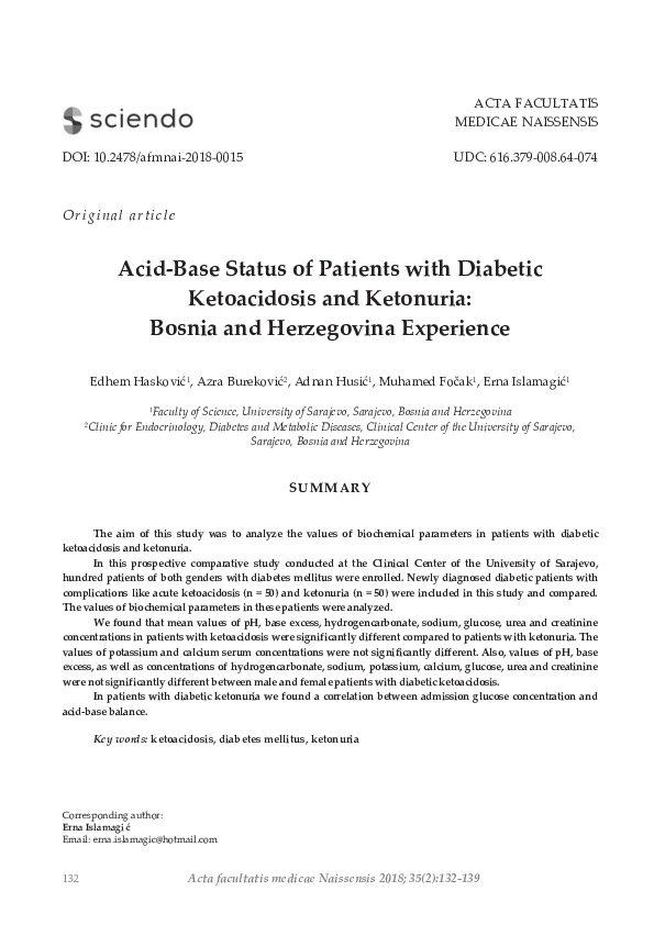 (PDF) Acid-Base Status of Patients with Diabetic Ketoacidosis and ...