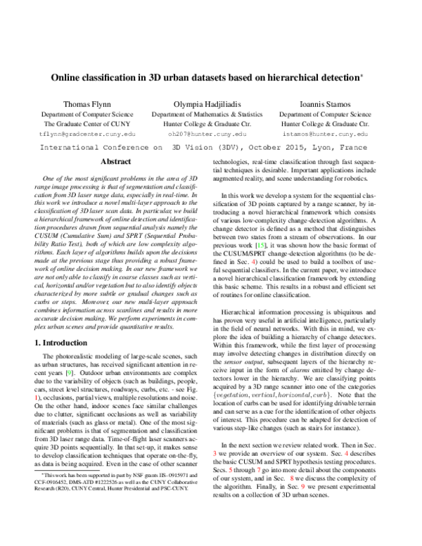 (PDF) Online Classification in 3D Urban Datasets Based on Hierarchical ...