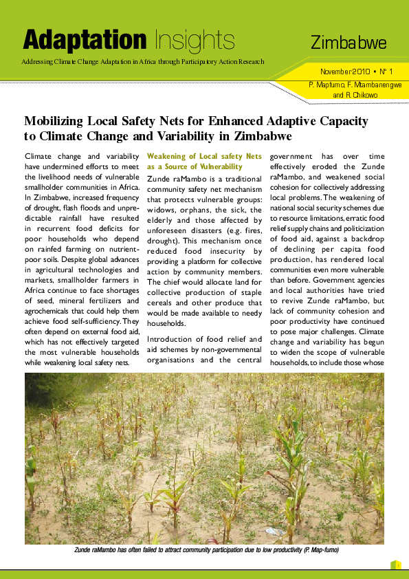 (PDF) Zimbabwe : mobilizing local safety nets for enhanced adaptive ...