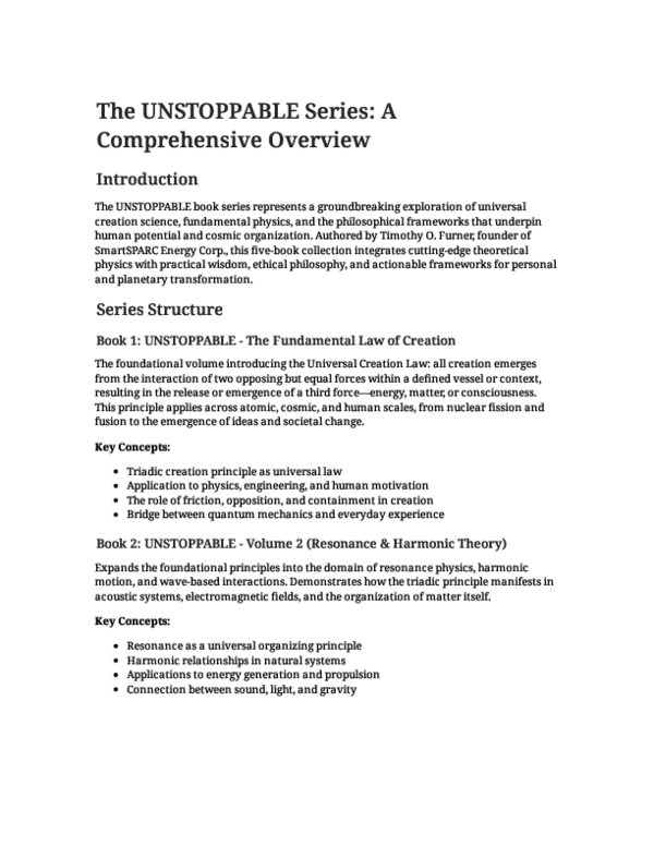 (PDF) UNSTOPPABLE Series Overview
