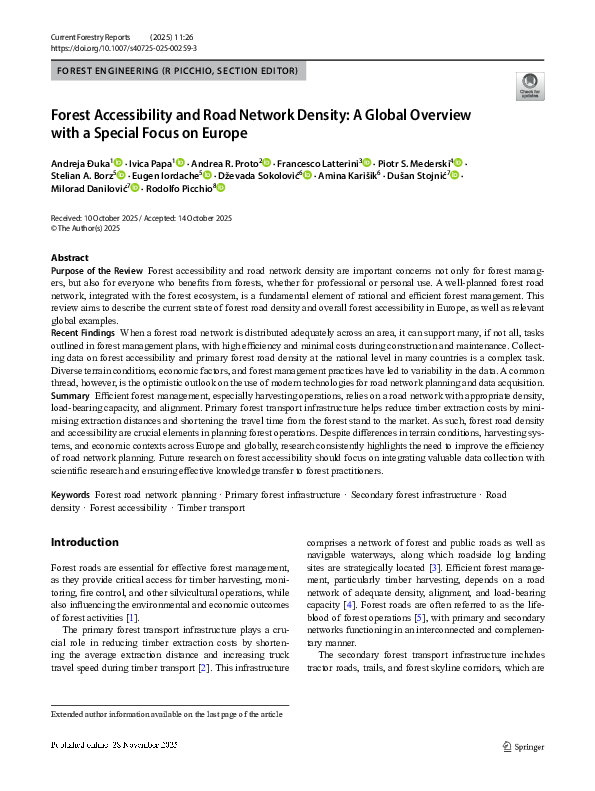 (PDF) Forest Accessibility and Road Network Density: A Global Overview ...