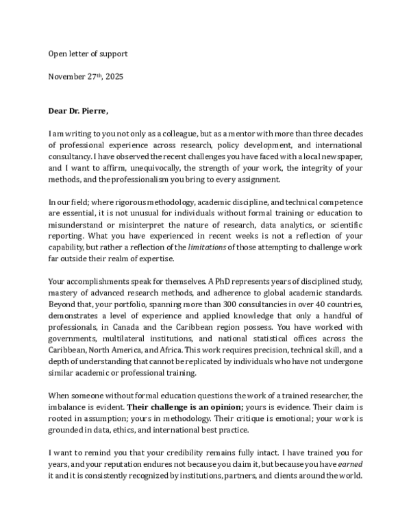 (PDF) Open letter of support from Retired Harvard professor