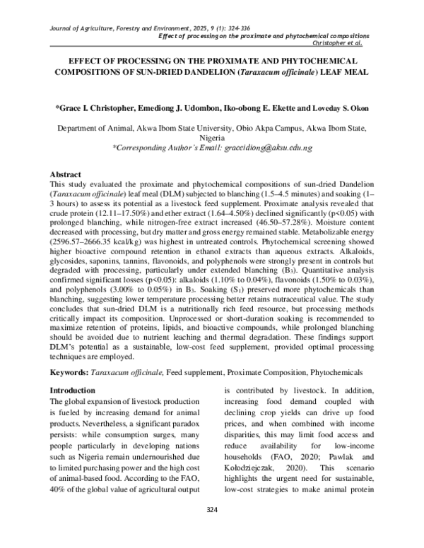 (PDF) EFFECT OF PROCESSING ON THE PROXIMATE AND PHYTOCHEMICAL ...