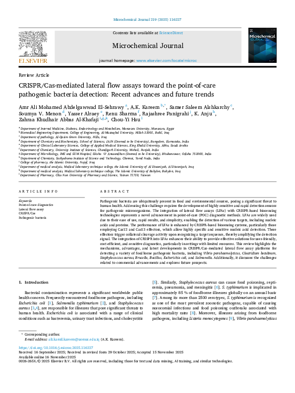 (PDF) CRISPR/Cas-mediated lateral flow assays toward the point-of-care ...