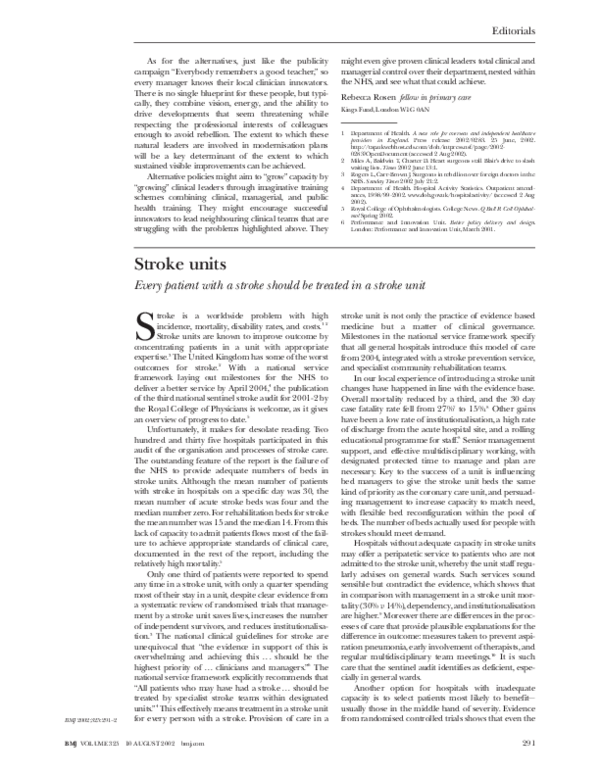 (PDF) Stroke units