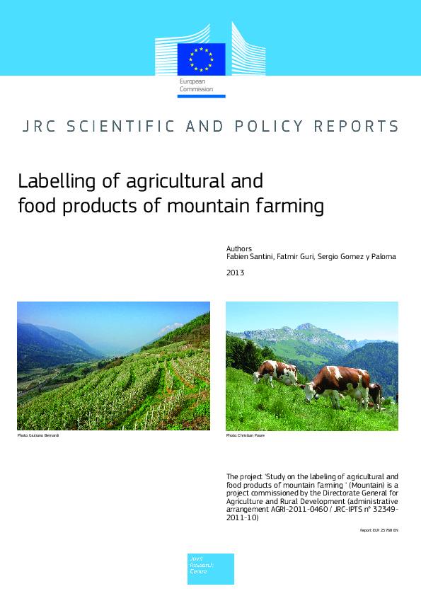 (PDF) Labelling of agricultural and food products of mountain farming