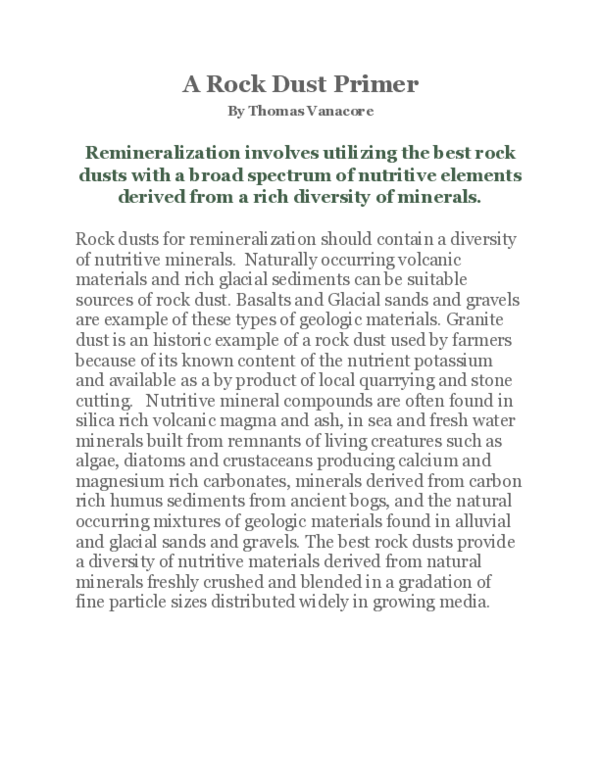 (PDF) A Rock Dust Primer