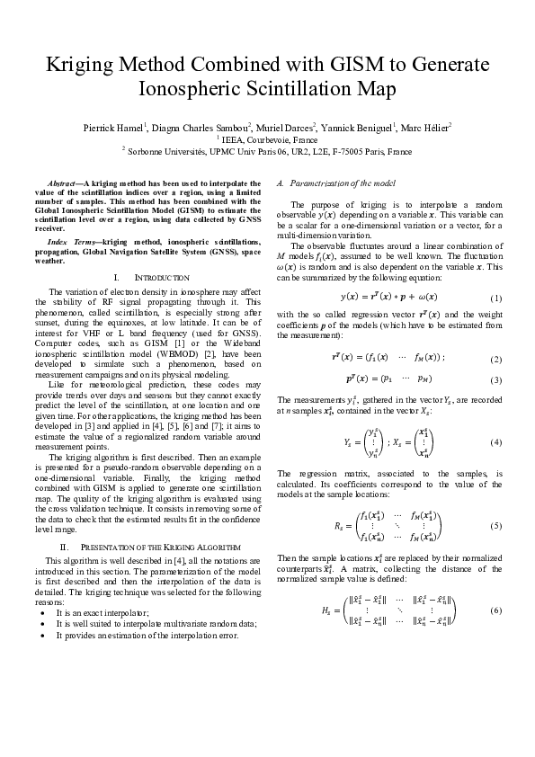 (PDF) Kriging method combined with GISM to generate ionospheric ...