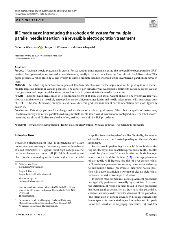 (PDF) IRE made easy: introducing the robotic grid system for multiple ...