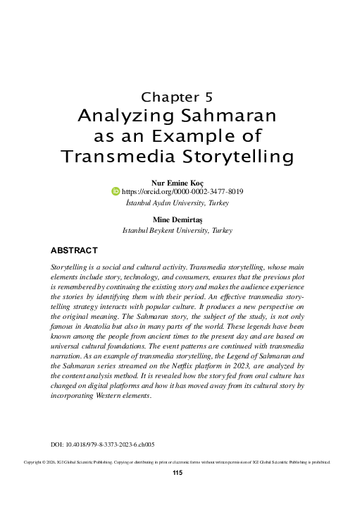 (PDF) Analyzing Sahmaran as an Example of Transmedia Storytelling