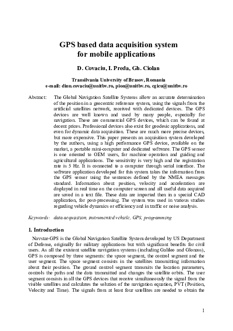(PDF) GPS Based Data Acquisition System for Mobile Applications