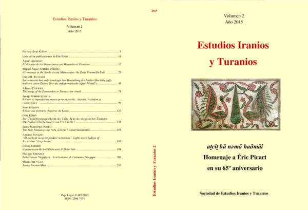 (PDF) Estudios Iranios y Turanios2: at̰cit̰ bā nəmō haōmāi. Homenaje a ...