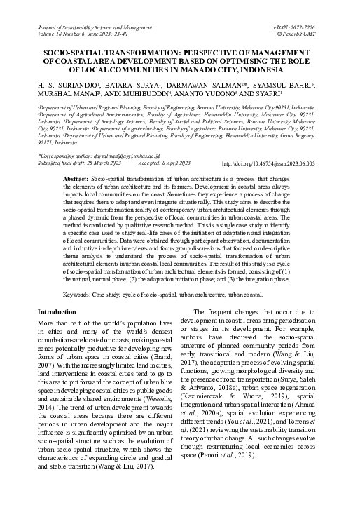 (PDF) Socio-Spatial Transformation: Perspective of Management of ...