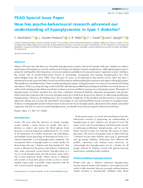 (PDF) How has psycho‐behavioural research advanced our understanding of ...