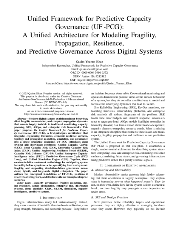 (PDF) Unified Framework for Predictive Capacity Governance (UF -PCG): A ...