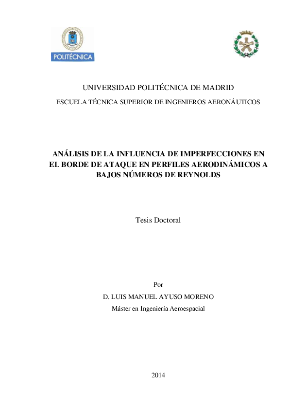 (PDF) Análisis de la influencia de imperfecciones en el borde de ataque ...