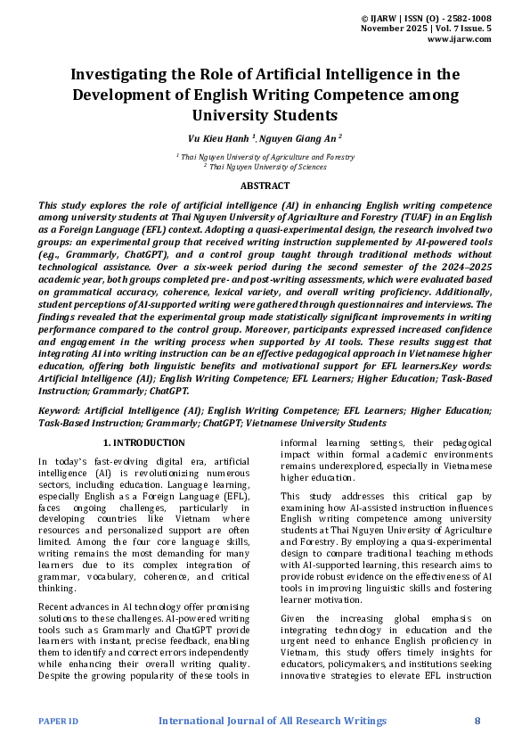 (PDF) Investigating the Role of Artificial Intelligence in the ...
