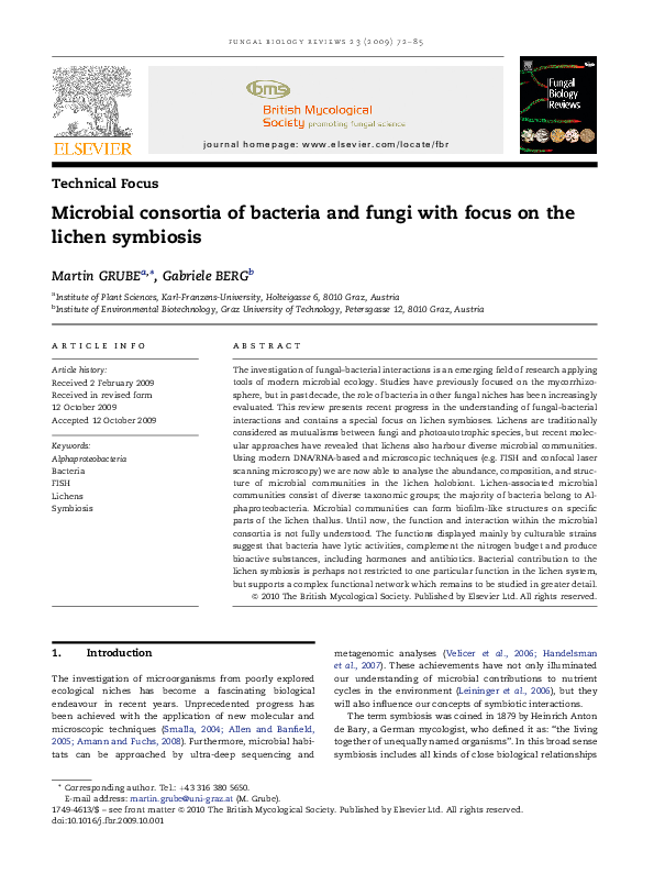 (PDF) Microbial consortia of bacteria and fungi with focus on the ...