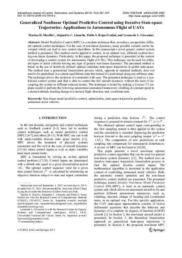 (PDF) Generalized nonlinear optimal predictive control using iterative ...