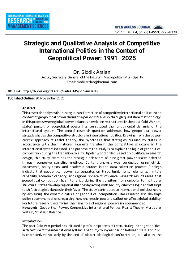 (PDF) Strategic and Qualitative Analysis of Competitive International ...