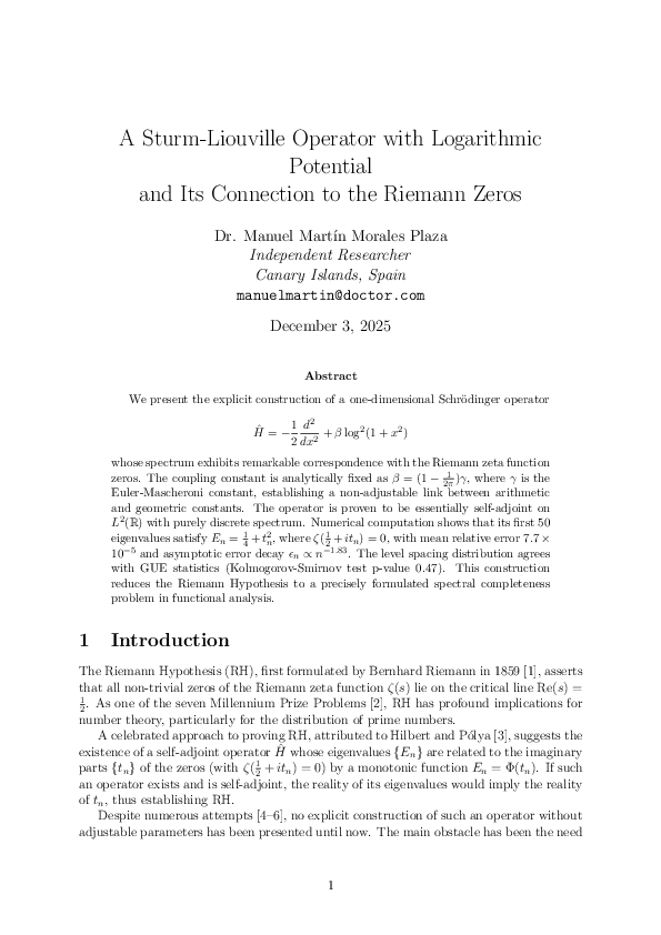 (PDF) A Sturm-Liouville Operator with Logarithmic Potential and Its ...