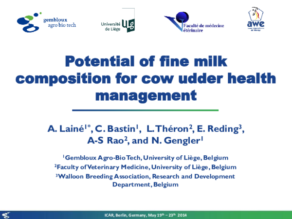 (PDF) Potential of fine milk composition for cow udder health management