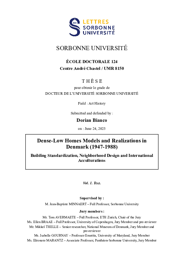 (PDF) Doctoral Thesis: Dense-Low Homes Models and Realizations in Denmark (1947-1988) Building ...