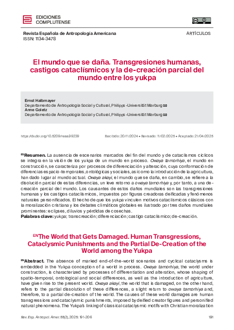 (PDF) El mundo que se daña. Transgresiones humanas, castigos ...