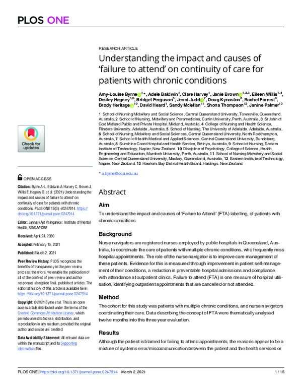 (PDF) Understanding the impact and causes of ‘failure to attend’ on ...