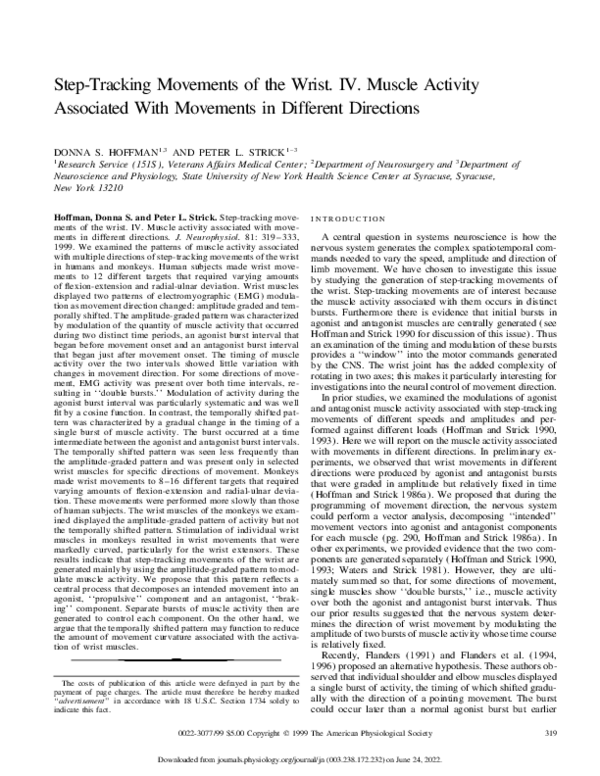(PDF) Step-Tracking Movements of the Wrist. IV. Muscle Activity ...