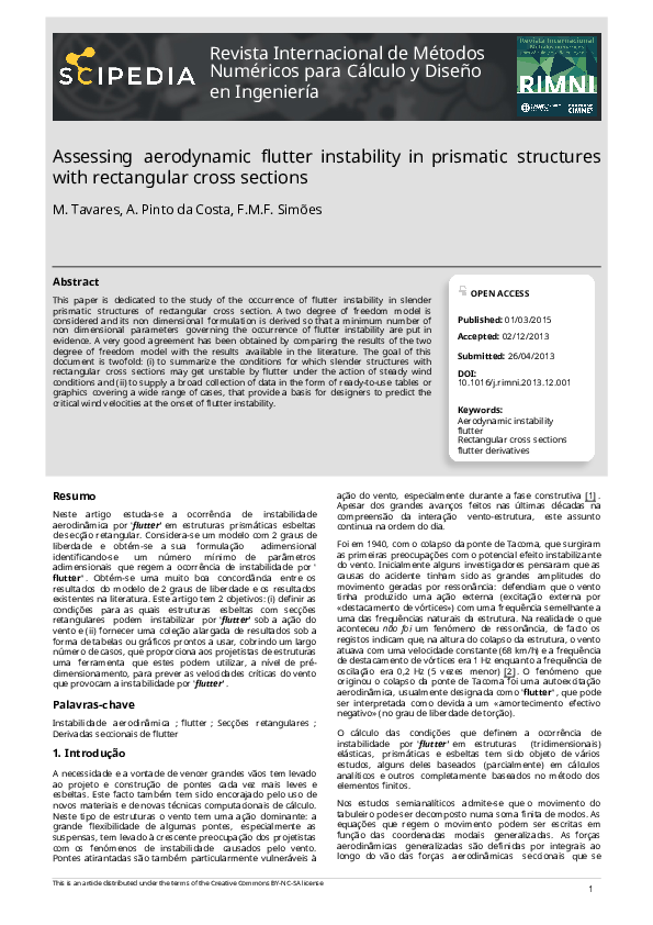 (PDF) Assessing aerodynamic flutter instability in prismatic structures ...