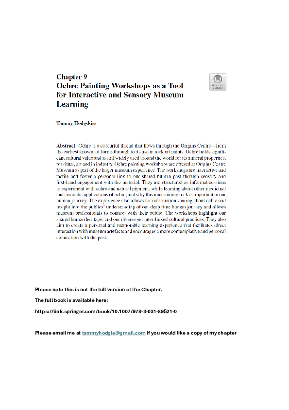 (PDF) Ochre Painting Workshops as a Tool for Interactive and Sensory ...