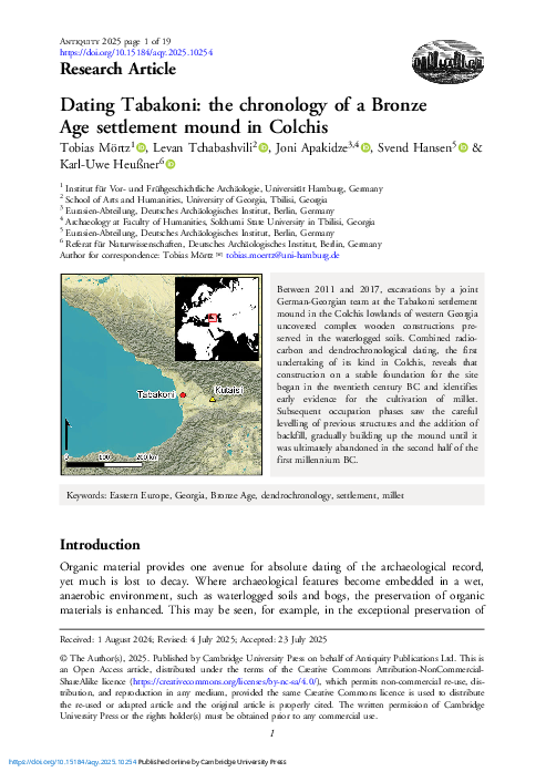 (PDF) Dating Tabakoni: the chronology of a Bronze Age settlement mound ...