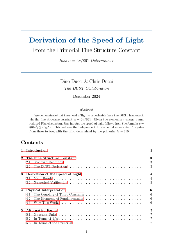 (PDF) Derivation of the Speed of Light From the Primorial Fine ...