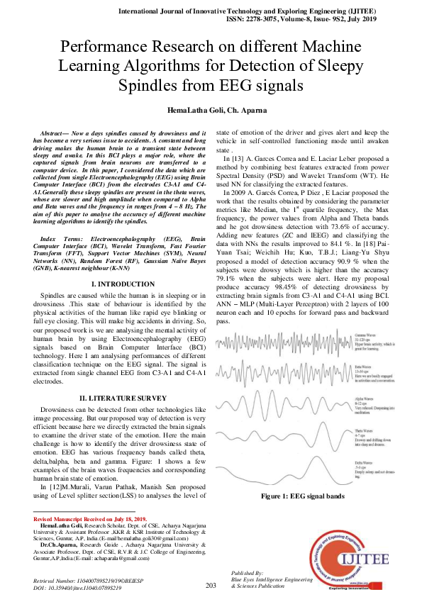 (PDF) Performance Research on different Machine Learning Algorithms for ...