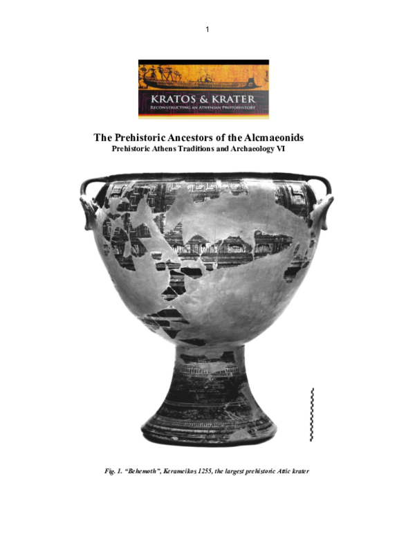 (PDF) Prehistoric Athens VI, The Prehistoric Ancestors of the Alcmaeonids