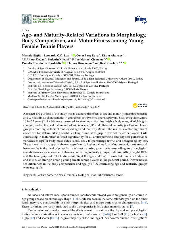 (PDF) Age- and Maturity-Related Variations in Morphology, Body ...