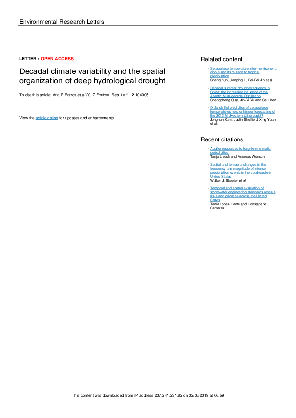 (PDF) Decadal climate variability and the spatial organization of deep ...