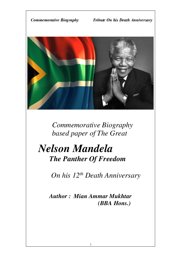 (PDF) Commemorative biography of Nelson Mandela