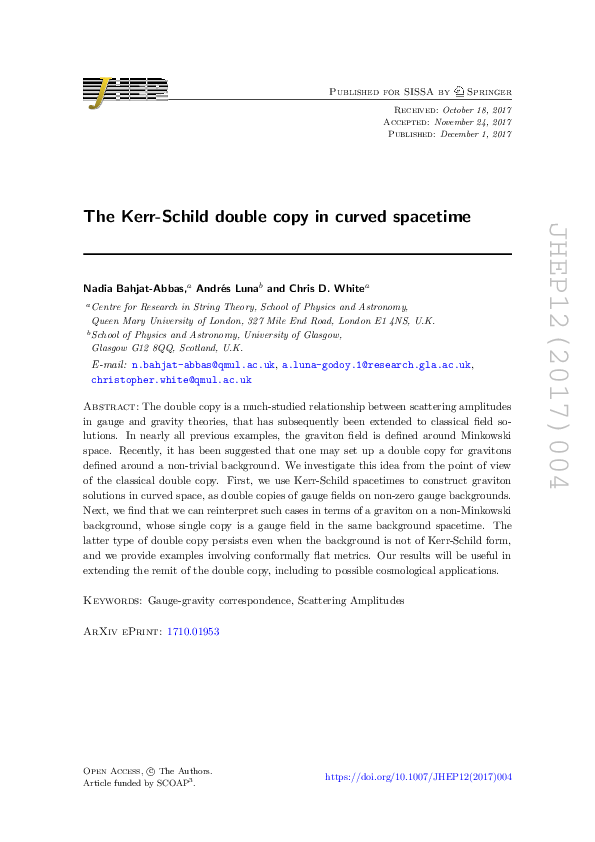 (PDF) The Kerr-Schild double copy in curved spacetime