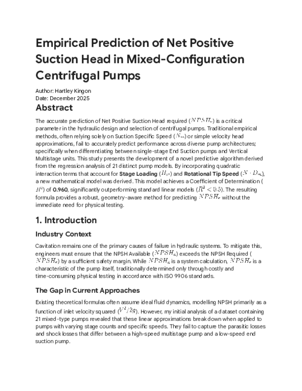 (PDF) Empirical Prediction of Net Positive Suction Head in Mixed ...